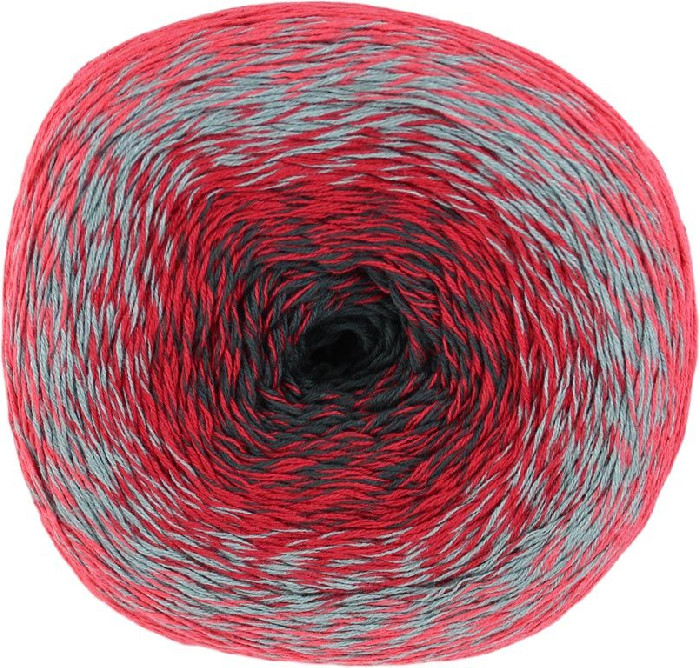 Pletací a háčkovací příze Floxy 9913 vínová-šedá-červená